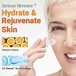 Serious Skincare - C3 Vitamin C Ester Eye Beauty Treatment with Hyaluronic Acid - For Dull & Dry Under Eyes - Soothing C3 Plasma Gel Formula for Fine Lines, Wrinkles, Discoloration - 0.5 oz.