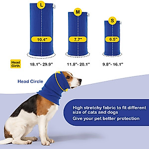 Nanaki Upgraded Dog Calming Hoodie Anxiety Relief, No Shake Ear Wraps for Dog, Soft Dog Hematoma Ear Wrap Anti-slip Dog Head Muffs Ear Protection Dog Head Cover Grooming Force Drying Bathing Fireworks