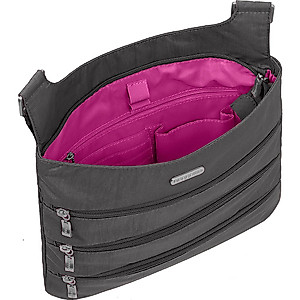 New Baggallini Women's Zipper - Big Purse Charcoal One Size