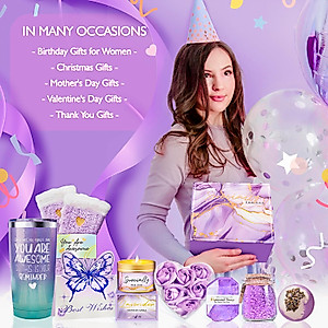 Gifts for Women, Birthday Gifts for Women, Happy Birthday Gifts Basket for Women,Lavender Relaxing Spa Gifts Basket for Best Friends Female Women Sister Mom Wife Her Girlfriend Coworker Hanukkah