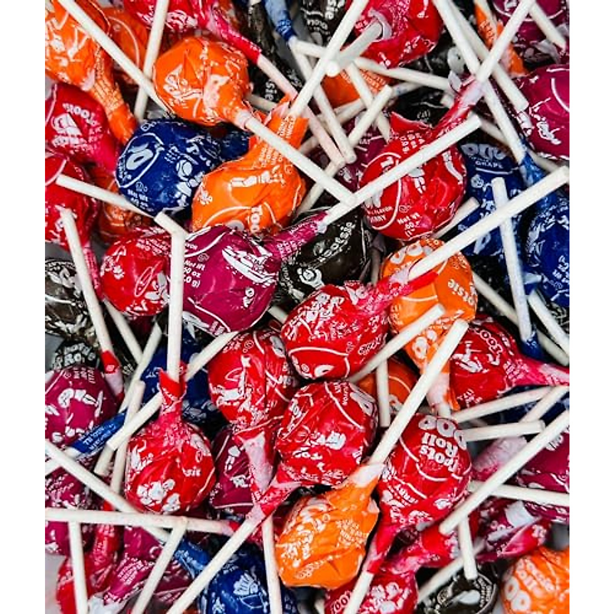 Lollipops with Chocolatey Center - Assorted Fruit Flavors - Individually Wrapped Suckers in Resealable 1LB Bag - Perfect for Easter and More