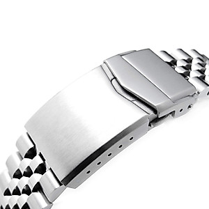 MiLTAT 22mm Super-JUB Watch Band compatible with Seiko 5 Sports SRPD51 SRPD55 SBSA003, V-Clasp, Brushed
