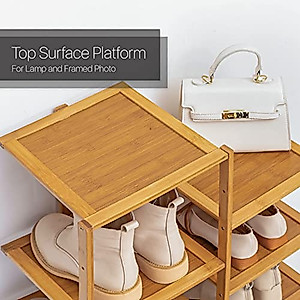 MoNiBloom 12 Tier Shoe Rack for Entryway, Bamboo Vertical Double Row Shoe Storage Space Saving Shoe Organizer for Small Spaces Corner Bedroom, Natural