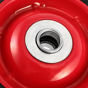 MUKLEI 5 Pack 6 x 1.2 Inch Solid Rubber Flat Free Tire, Hand Truck Wheel with Ball Bearing and 5/8 Inch Axle Diameter, Solid Rubber Wheel, 350 lbs Capacity