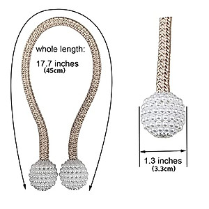 BZLSFHZ 4Pcs Pearl Magnetic Curtain Clip Curtains Holder Tieback Buckle Hanging Ball Buckle Tie Back Curtain Accessories