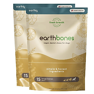 Earthbones Dental Chews for Dogs 50lbs+, 30 Bones