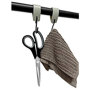 Brute Strength - Multifunctional Leather S-Hooks - Pale Green - 4 Pieces - S Shaped Hooks - Coat Hook - Leather Hooks - Leather s Hooks - Black s Hooks - Kitchen Hooks