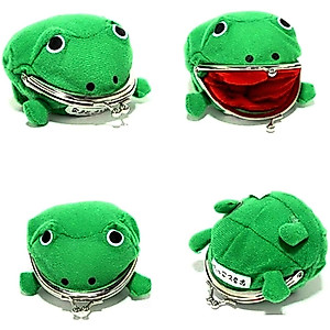 Bestmaple Frog Wallet Anime Cartoon Wallet Coin Purse Manga Flannel Wallet Cute Funny Plush Toy (Anime Frog)