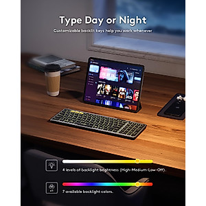 Samsers Foldable Bluetooth Keyboard with Numeric Keypad, Full-Size Wireless Folding Keyboard with Backlight, Portable Travel Keyboard for iOS Android Windows Mac OS, Support 3 Device(BT5.1 x 3), Gray