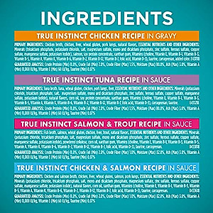 Purina ONE Natural, High Protein Wet Cat Food Variety Pack, True Instinct Chicken, Tuna, Salmon and Trout Recipes - (Pack of 24) 3 oz. Cans