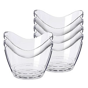 Ice Bucket - Ice Buckets for Parties - Clear Acrylic Champagne Bucket - Ice Bucket for Beer, Wine and Champagne with Easy-to-Carry Handles- 6pk