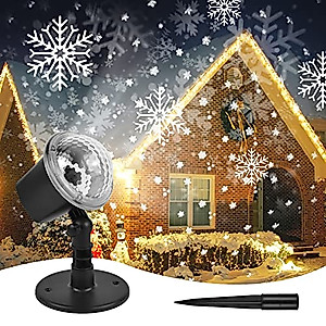 Christmas Projector Lights Outdoor, Weatherproof Snowflake Projector Lights Outdoor Indoor, Wider Lighting Range LED Christmas Snowfall Lights for Christmas Xmas Holiday Home Party Decoration