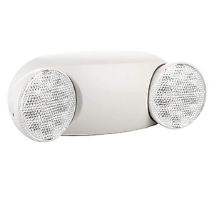 EXITLUX 1 Pack White LED Emergency Lights with Battery Backup, Two Head Adjustable Emergency Lighting Fixtures-Fireproof Materials-Emergency Lighting Fixture/Emergency Light Home.