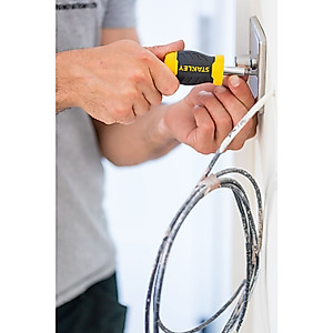 Stanley 0-66-357 Bit-Screwdriver with 6 Bits Slotted/PH, Black/Yellow