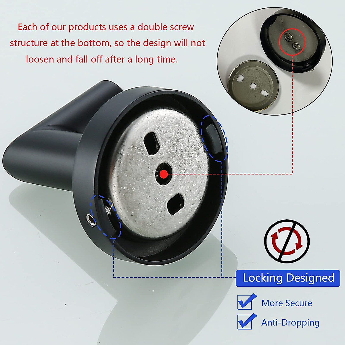 SWHYGER Towel Coat Hook Matte Black SUS304 Stainless Steel Bathroom Clothes Cabinet Closet Sponges Robe Hook Wall Mounted Round Kitchen Heavy Duty Door Hanger 2 Packs,96018-8MB.