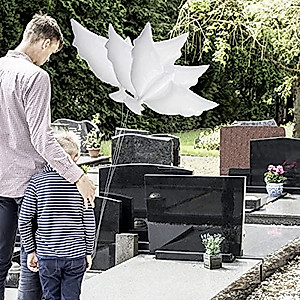 Dove Memorial Balloons for Release - Biodegradable Funeral Remembrance Angel Balloons to Release in Sky Memorial Decorations for Celebration of Life Death RIP Rest in Peace Loss of Loved One Happy Heavenly Birthday Party Favors - White 12 Pack