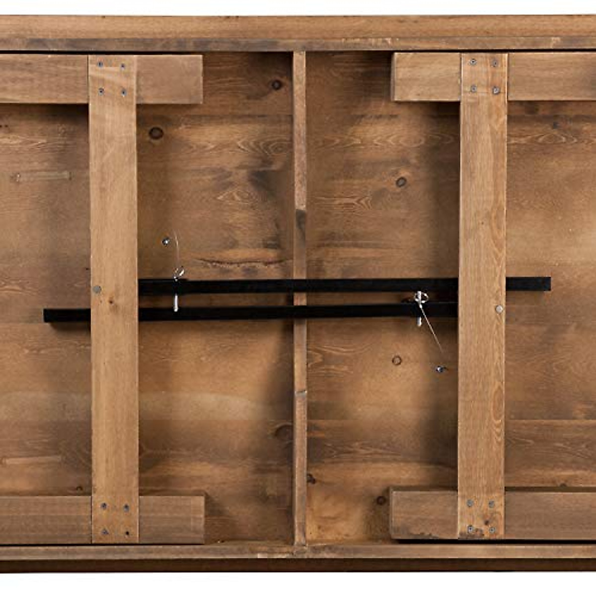 Flash Furniture HERCULES Series 8' x 40" Rectangular Antique Rustic Solid Pine Folding Farm Table