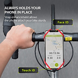Bone】 Bike Tie Pro 4 Bike Phone Mount Bicycle Phone Holder for Stem Mounting 4.7"-7.2" Cell Phones, Ultra Light Phone Mount for Bike Motorcycle, Designed for Road Touring Bicycle Accessories - Red