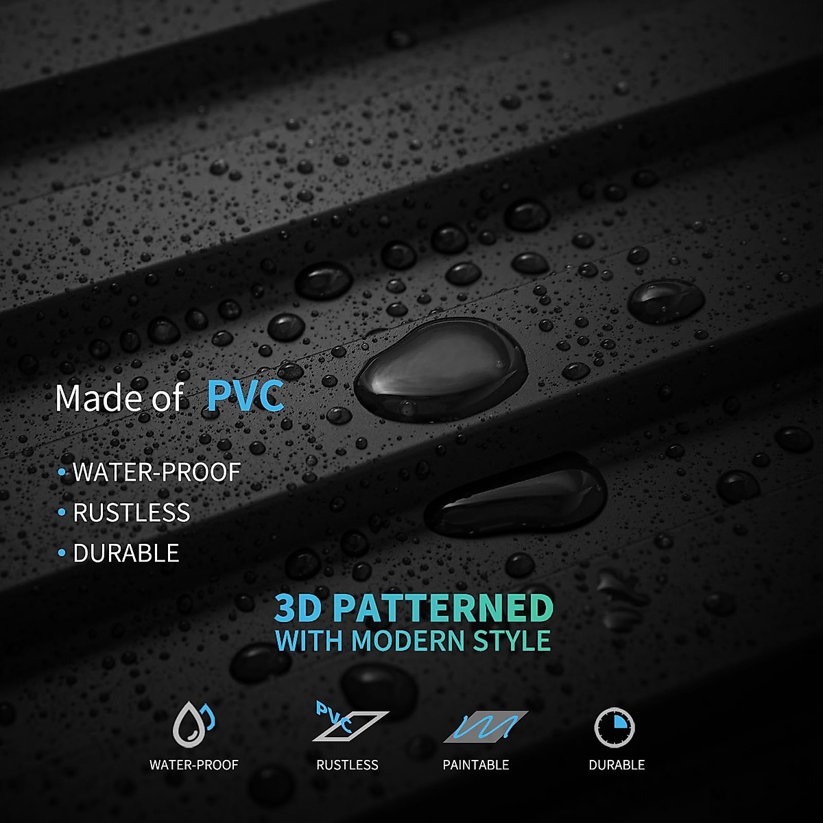 Art3d 12 Pack 2ft x 4ft Drop Ceiling Tiles in Black, Slat Design 3D Wall Panels for Interior Wall Decor 24in x 48in