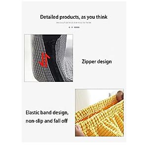 Chair Troupe Office Chair Computer Swivel Chair with Armrests Leather Seat Elastic Boss Chair Cover-Light Gray-S Code