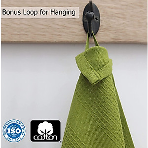 Cotton Craft 12 Pack Multicolor Kitchen Towels 16x28 Inches- Pure Cotton, Absorbent Waffle Weave