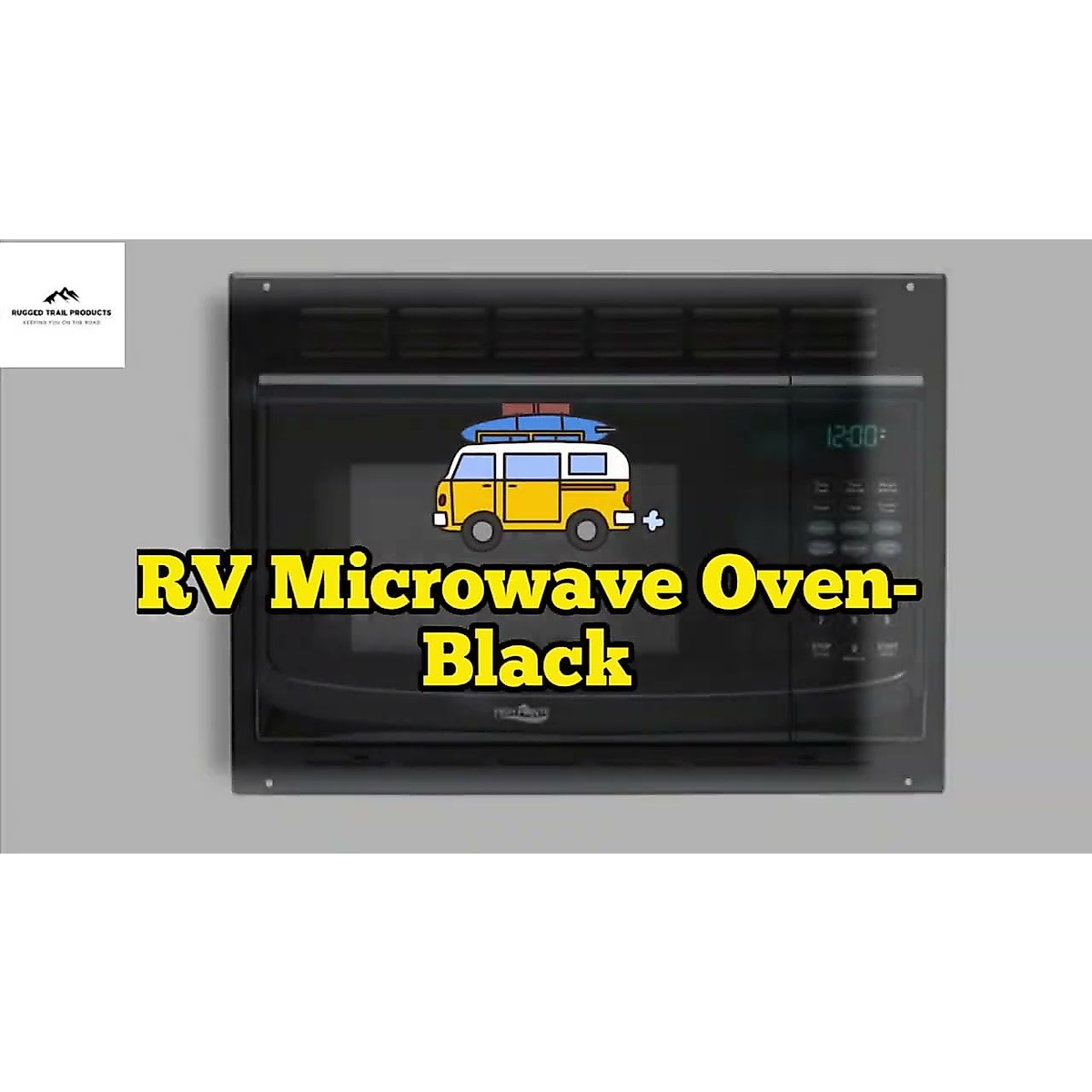 RV Black Microwave Oven with Turntable - 1.0 Cu. Ft. Capacity | Includes Trim Kit for Easy Installation & Stylish Finish