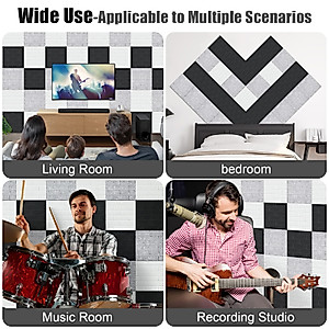 Tutmyrea 12 PCS Soundproof Wall Panels, 12 X 12 X 0.4 Inches Acoustic Panels, Self-adhesive Sound Absorbing Panel, Brick Pattern, Sound Dampening Panels for home, studio, Recording studio(Silver Grey)