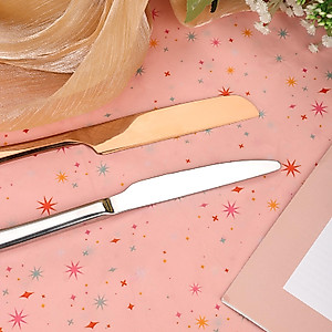 30 Sheets Star Tissue Paper, 19.68x13.78in Pink Wrapping Tissue Paper Colorful Star Pattern Decorative Gift Wrapping Paper Sheets for Christmas Wedding Birthday Party Crafts Packing