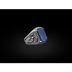 BySilverStone Jewelry Silver Onyx Gemstone Azrael Men Ring, 925 Silver Gothic Ring, Fantasy Ring, Gemstone Ring, Silver Onyx Jewelry, Punk Ring, Gift For Men's