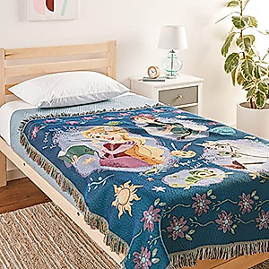 Disney's Princesses, "Storytime Tangled" Woven Tapestry Throw Blanket, 48" x 60", Multi Color