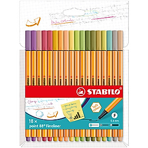 STABILO Fineliner point 88 - Wallet of 18 - Assorted Colors