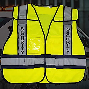 VIEWBRITE Reflective (Class 2) Security Vest Lime Green - 5 Point Breakaway High Visibility Yellow Safety Vest