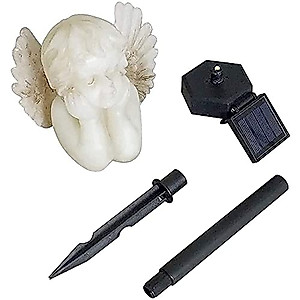 Ghlevo Resin Craft Solar Angel Cupid Christmas Outdoor Decoration Lighting Floor Lamp Chandelier Sun Angel Novelty Landscape Light Path Porch Home Garden Light