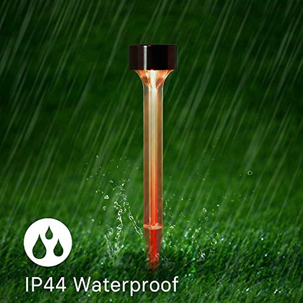 Grand Patio Solar Landscape Lights Transparent Decorative Waterproof, 10 Pack Solar Powered Pathway Lights, Weather-Resistant Outdoor Lighting for Yard, Garden, Pool, Rose Red