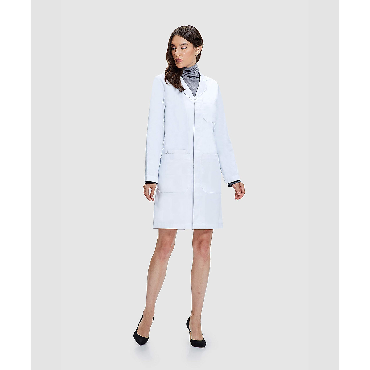 Dr. James 100% Cotton Premium Unisex Lab Coat for Men & Women, Phone & Tablet Pockets, Classic Fit, Snap Closing, 39" Length (S (Men S/Women M))