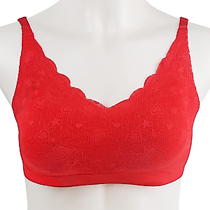 IVITA Mastectomy Bra Post Surgery Pocket Bra Silicone Breast Forms Prosthesis Fake Boobs Crossdressers Transgender Red