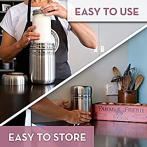 Stainless Steel Yogurt Maker with 1 Quart Glass Jar and Complete Recipe Book to Make 12+ Easy Homemade Dairy Free and Milk Yogurts