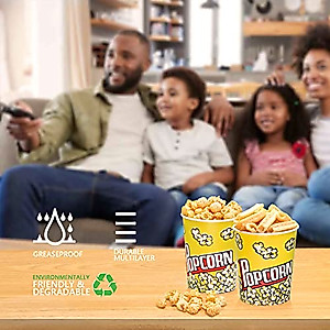 32 Oz Popcorn Boxes (44 Pack) Disposable Popcorn Buckets Classic Popcorn Cups Cute Paper Popcorn Containers Popcorn Bars, Movie Nights, Carnivals, Fundraisers, Birthday Parties, Wedding