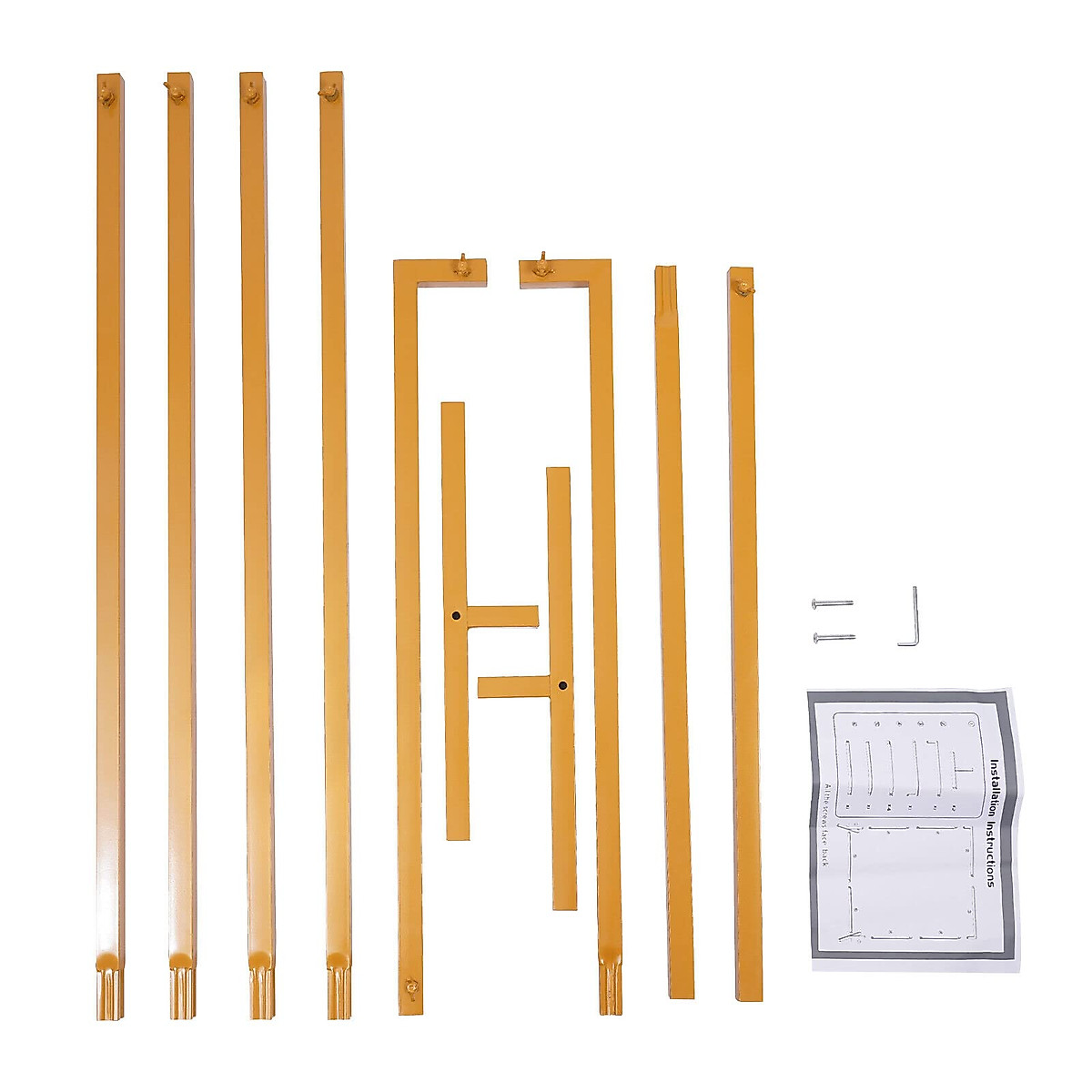 Gold Wedding Arch Backdrop Stand, 6.6FT x 4.9FT Garden Balloon Arch Rack, Square Balloon Backdrop Frame, Metal Wedding Arches, Rectangular Balloon Arch Stand, for Wedding, Ceremony, Anniversary, Party