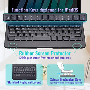 IXTRA iPad Mini 6 Case with Keyboard 2021, 135° Adjustable Laptop Case for iPad 8.3 inch 6th Generation, Wireless Bluetooth Keyboard Case, Apple Accessories, Hard Protective Cover Black
