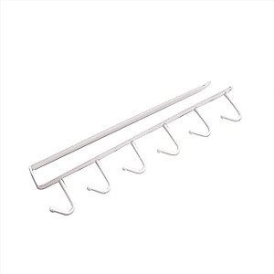 Gilroy Kitchen Bedroom Bathroom Wall Mount Hooks Rack, Rail Wall Hook Rack for Hanging Clothes Coat Hat Towels Mug White