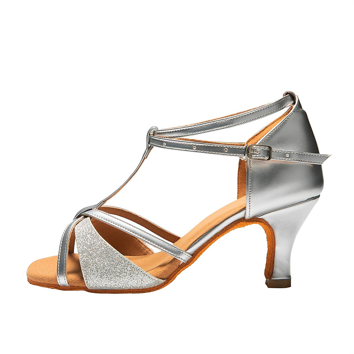 Dress First Dance Shoes Women Latin Salsa Bachata Shoes Suede Sole Wedding Performance Dance Shoes 2.76'' Heel