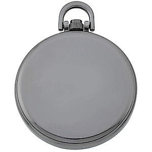 Gotham Men's Gun-Plated Stainless Steel Analog Quartz Date Railroad Style Pocket Watch # GWC14107BBK