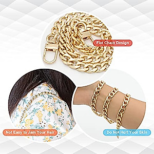 4 Pieces Different Sizes Iron Replacement Flat Chains Iron, Metal Chain Strap for DIY Purse Handbag Shoulder Crossbody Bag Clutch by RAPUDA(15.4 Inch, 23.6 Inch, 31. 4 Inch, 47.2 Inch) Gold