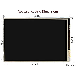 waveshare 3.5 inch Touch Screen TFT LCD 480x320 Pixel Display Monitor SPI Interface XPT2046 Controller, for Raspberry Pi 4B/3B+/3B/2B/Zero/Zero W/Zero WH