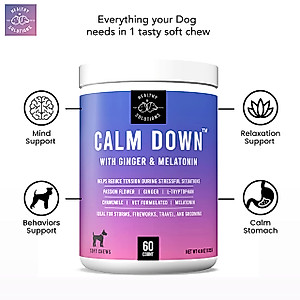 Probiotics for Dogs & Calming Chews Bundle - 60 Soft Chews Each - Dog Probiotics and Digestive Enzymes with Anti-Anxiety Relief Chews - Vet Strength Pet Supplement - Made in USA