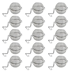 Loose Leaf Tea Steeper,15Pcs Tea Ball Infusers for Loose Tea,Extra Fine Mesh Tea Strainer Tea Diffusers,Stainless Steel Tea Filter for Brew Leaf Tea Flavoring Herbal Spices Seasonings