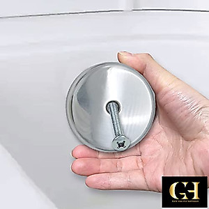 Gold-Hao-The-Bathroom Single Hole Bathtub Drain Overflow Plate/Tub Overflow Drain Ccover with Three Matching Screws/Bathtub Overflow Drain Cover Includes an Adapter (Chrome)