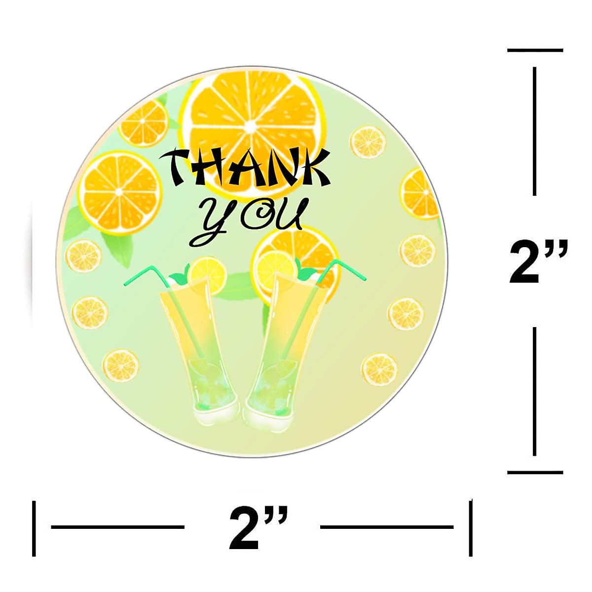YOUOK Lemon Thank You Party Favor Stickers Labels, 2'' Bridal Shower Favor Stickers for Envelop Sealings,Decoration,Baby Showing,Birthday Party and.(500Pcs)