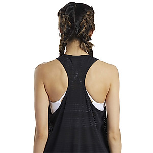 Reebok Training Supply Perforated Racerback Tank Top, Black, S